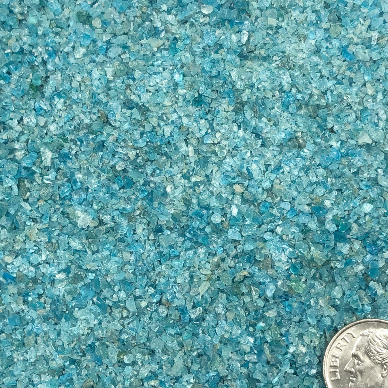Crushed Marine Blue Apatite (Grade A) from Brazil, Medium Crush, Sand ...